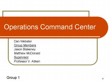 Operations Command Center presentation | free to view