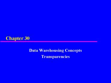 Data Warehousing Concepts presentation | free to view