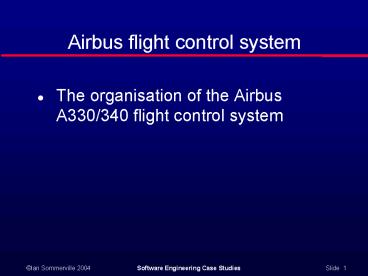 Airbus flight control system presentation | free to view