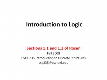 PPT – Introduction to Logic PowerPoint presentation | free to download ...