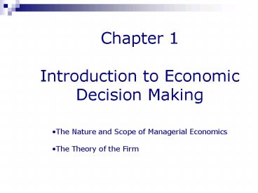 Chapter 1 Introduction to Economic Decision Making presentation | free ...