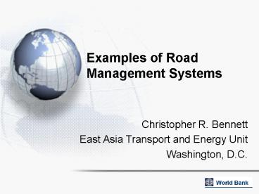 Examples of Road Management Systems presentation | free to view
