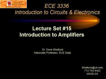 ECE 3336 Introduction to Circuits presentation | free to view