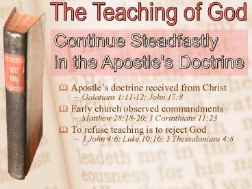 Apostles doctrine received from Christ presentation | free to view
