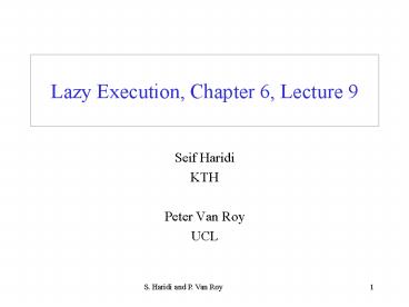 PPT – Lazy Execution, Chapter 6, Lecture 9 PowerPoint presentation ...