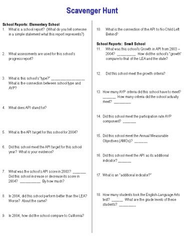 PPT – Scavenger Hunt PowerPoint presentation | free to download - id ...