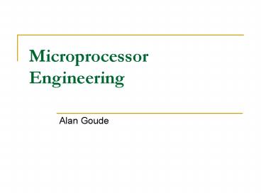 PPT – Microprocessor Engineering PowerPoint presentation | free to view ...