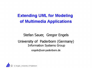 Extending UML for Modeling of Multimedia Applications presentation ...
