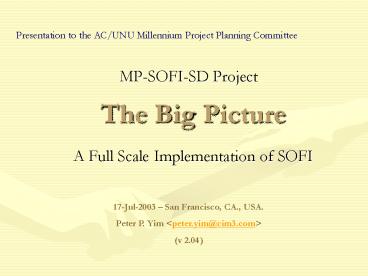 PPT – The Big Picture PowerPoint presentation | free to view - id ...
