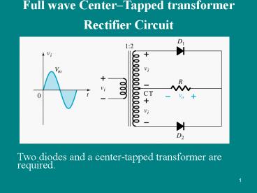 Full wave CenterTapped transformer presentation | free to view