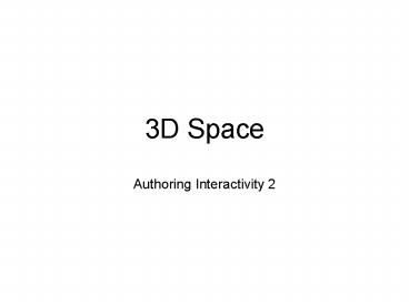 3D Space presentation | free to view