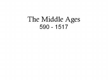 The Middle Ages presentation | free to view