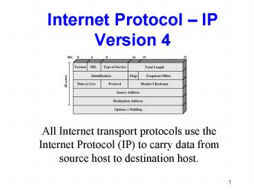 Internet Protocol IP Version 4 presentation | free to view