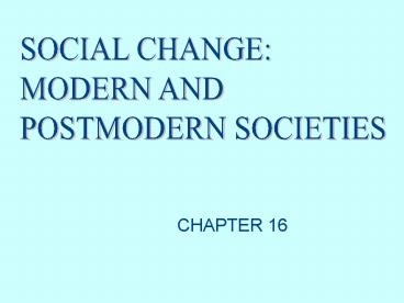 SOCIAL CHANGE: presentation | free to view