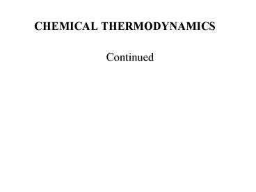 PPT – CHEMICAL THERMODYNAMICS PowerPoint presentation | free to view ...