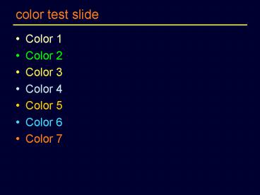 color test slide presentation | free to view