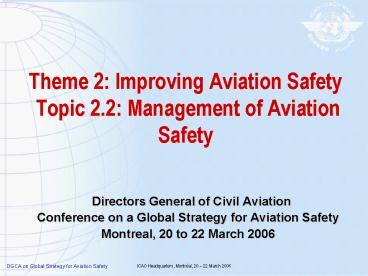 PPT – Theme 2: Improving Aviation Safety Topic 2'2: Management of ...