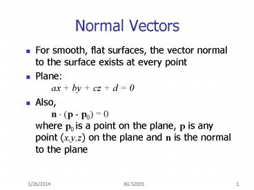 Normal Vectors presentation | free to download