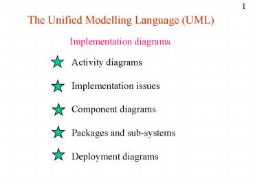 The Unified Modelling Language UML presentation | free to view