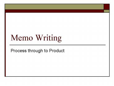 Memo Writing presentation | free to view