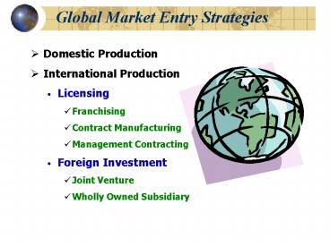Global Market Entry Strategies presentation | free to view