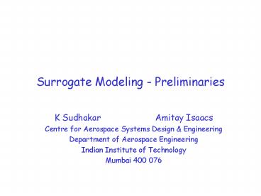 Surrogate Modeling Preliminaries presentation | free to view