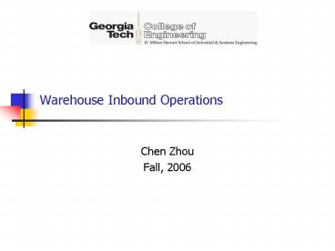 Warehouse Inbound Operations presentation | free to view