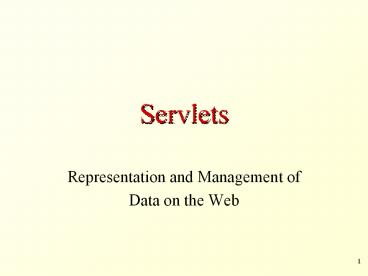 PPT – Servlets PowerPoint presentation | free to download - id: 256a90 ...