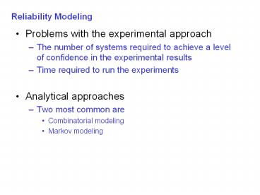 Reliability Modeling presentation | free to view