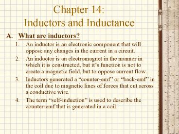 Chapter 14: Inductors and Inductance presentation | free to view