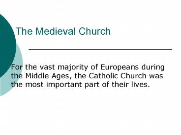 PPT – The Medieval Church PowerPoint presentation | free to view - id ...