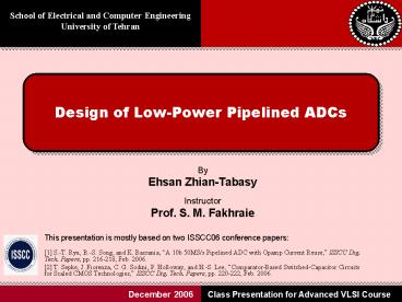 PPT – Design of LowPower Pipelined ADCs PowerPoint presentation | free ...