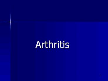 Arthritis presentation | free to view