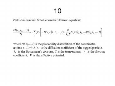 Multidimensional Smoluchowski diffusion equation: presentation | free ...