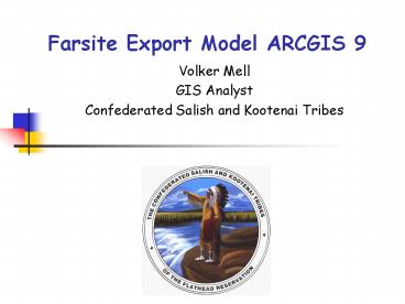 Farsite Export Model ARCGIS 9 presentation | free to download