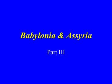 Babylonia Presentation Free To View