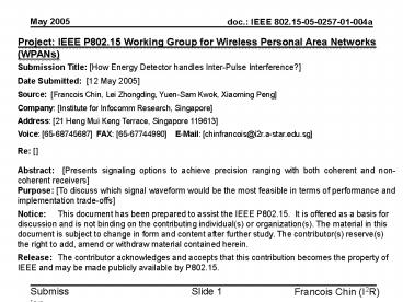 IEEE 802'15 PHY Proposal presentation | free to download