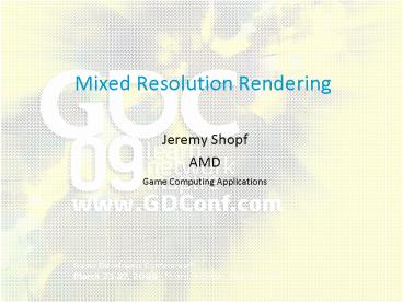 PPT – GDC 2005 PowerPoint presentation | free to view - id: 25ddf0-OTk0Y