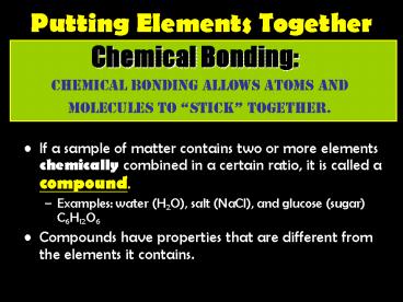 Putting Elements Together presentation | free to view