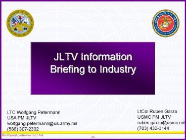 JLTV Information Briefing to Industry presentation | free to view