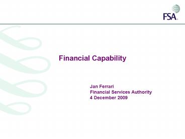 PPT – Financial Capability PowerPoint presentation | free to download ...