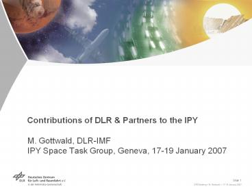 Contributions of DLR presentation | free to download