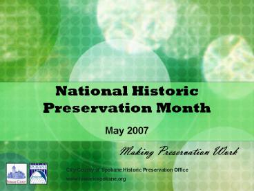 National Historic Preservation Month presentation | free to view