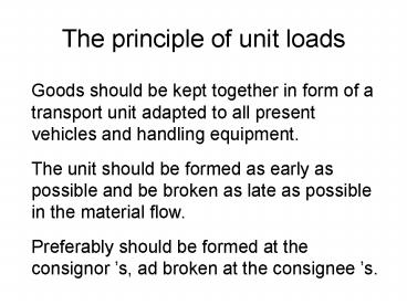The principle of unit loads presentation | free to view
