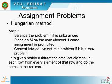 PPT – Assignment Problems PowerPoint presentation | free to view - id ...