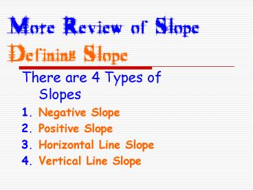 More Review of Slope Defining Slope presentation | free to view