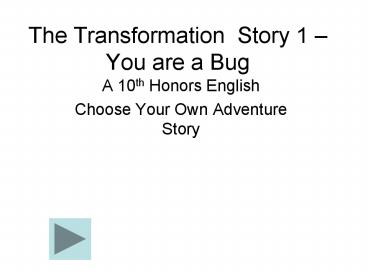 The Transformation Story 1 You are a Bug presentation | free to view