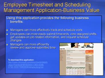 Employee Timesheet and Scheduling Management ApplicationBusiness Value ...