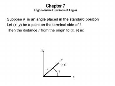 Chapter 7 Trigonometric Functions of Angles presentation | free to view