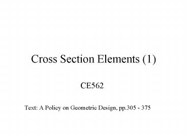 Cross Section Elements 1 presentation | free to view